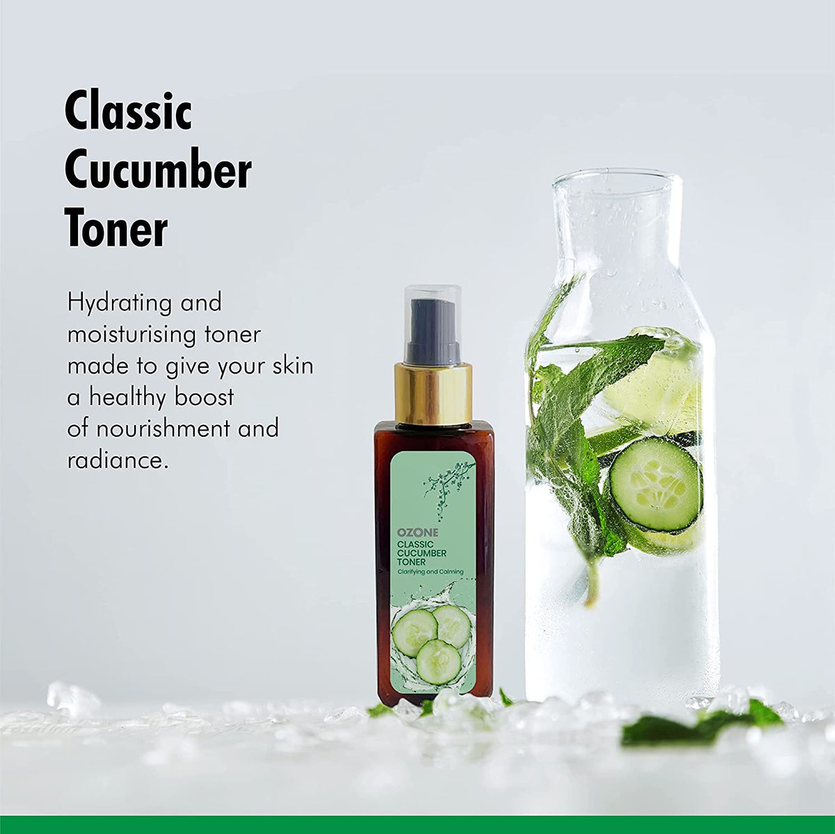 Brings clarifying calming effect Classic Cucumber Toner ozoneayurvedics